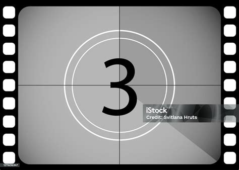 숫자 3의 클래식 필름 카운트다운 프레임 구식 필름 카운터 벡터 영화에 대한 스톡 벡터 아트 및 기타 이미지 영화 인트로 음악 Film Screening Istock