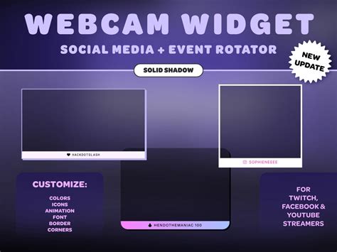 Customizable Rotator Webcam Widget For Twitch Youtube And Etsy