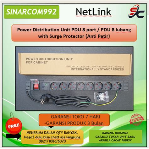 Jual Power Distribution Unit PDU 8 Port PDU 8 Lubang With Surge Protector Jakarta Pusat