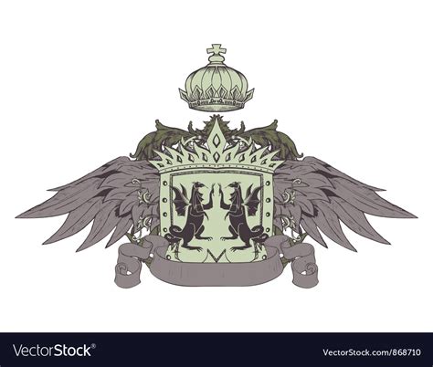 Vintage Crest With Scroll Royalty Free Vector Image