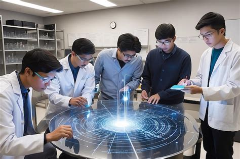 Premium Photo Students Exploring Principles Of Quantum Physics In Lab