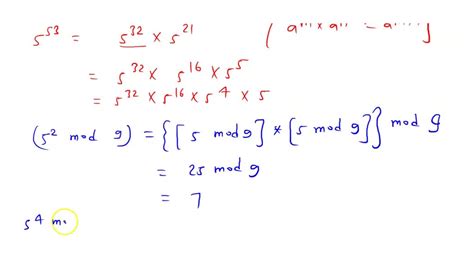 SOLVED Use The Algorithm For Fast Modular Exponentiation To Compute Mod