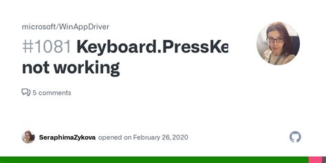 keyboard presskey keysmand not working · issue 1081 · microsoft winappdriver · github