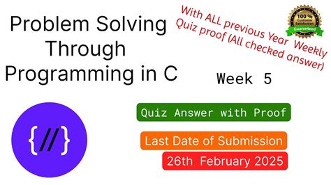 Nptel Problem Solving Through Programming In C Week 5 Quiz Assignment