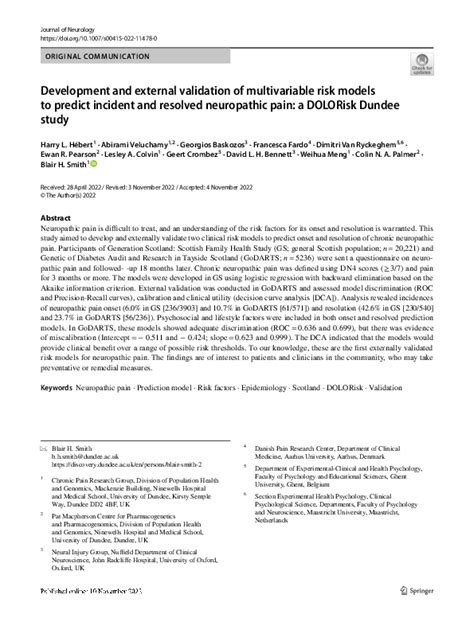 Pdf Development And External Validation Of Multivariable Risk Models To Predict Incident And
