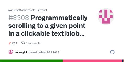 programmatically scrolling to a given point in a clickable text blob [winui 3] · microsoft