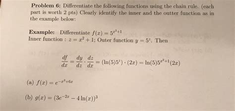 Solved Problem 6 Differentiate The Following Functions