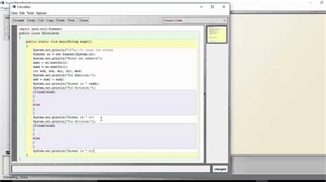 Calculator In Java Bluej Youtube