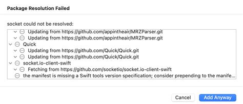 Package Resolution Failed In Xcode13 Beta Project Issue 1360