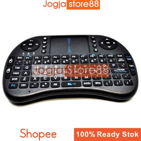 Jual Mini Keyboard Wireless Desain Portabel Touchpad Keyboard Dengan Media Control Black
