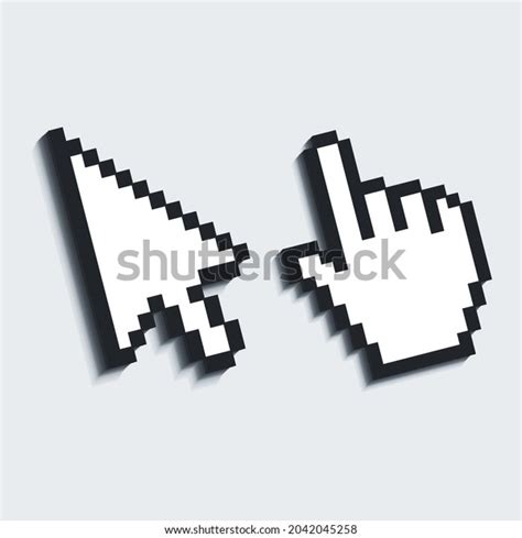 Pixelated Hand Mouse Cursor Vector Illustration Stock Vector Royalty Free