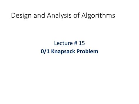 Design And Analysis Of Algorithms Lecture 15ppt Programming Languages Computing