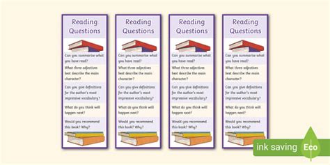 Reading Questions Bookmarks Teacher Made Twinkl