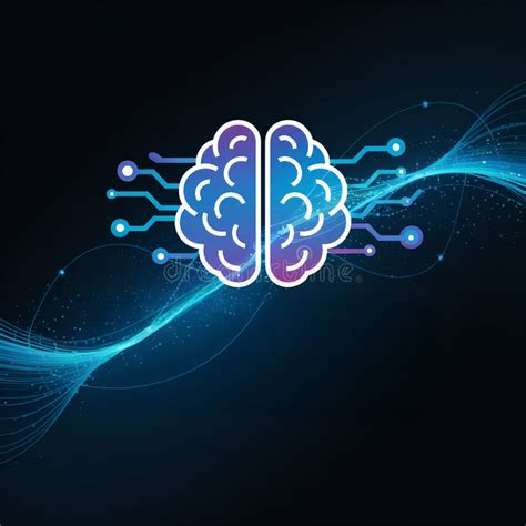 A Stylized Brain Is Depicted At The Center With Connected Digital