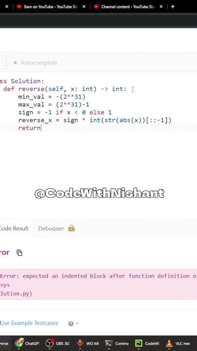 Leetcode 7 Reverse Integer In Python Python Leetcode Leetcode Shorts Youtube