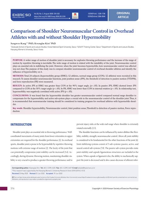 Pdf Comparison Of Shoulder Neuromuscular Control In Overhead Athletes With And Without