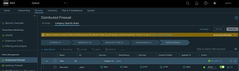 Vmware Nsx Distributed Firewall Networking And Security
