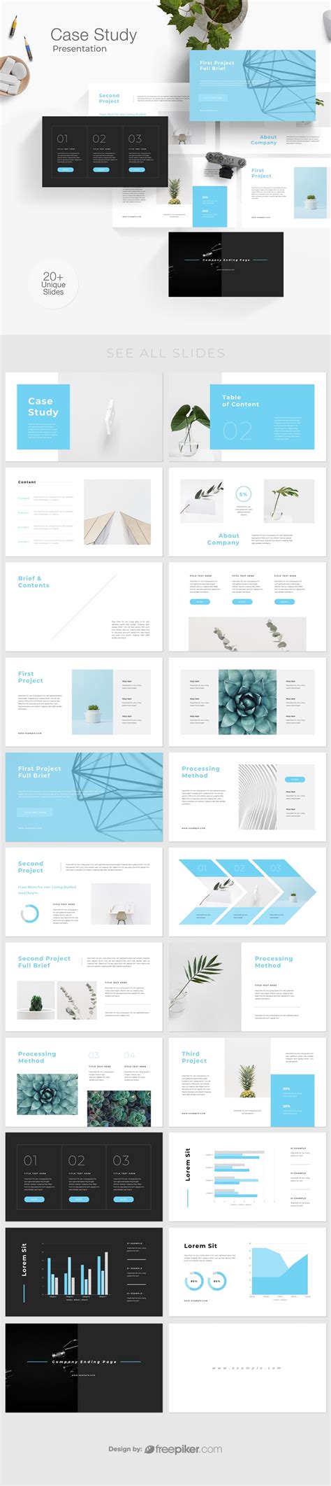 Freepiker Case Study Powerpoint Template