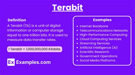 Terabit Examples Conversion Chart Uses
