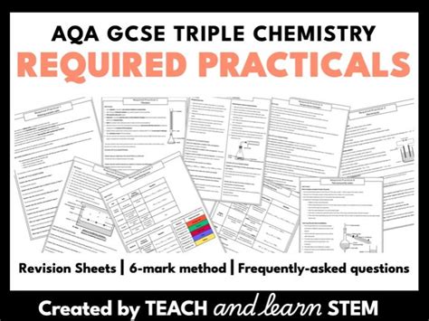 Aqa Gcse Chemistry Triple Science Required Practical Revision Sheets Teaching Resources