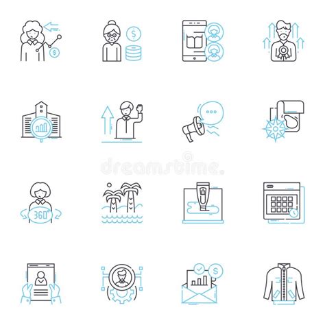 Candidate Selection Linear Icons Set Qualifications Experience