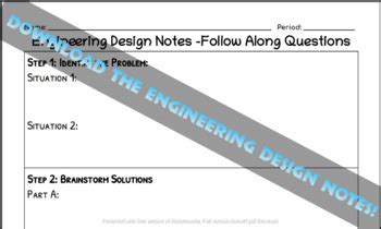 Engineering Design Process NOTES PAGE By LINDSEY SMITH TPT