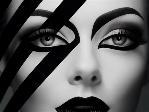 Ai Generated Close Up Portrait Beautiful Woman With Abstract Geometric