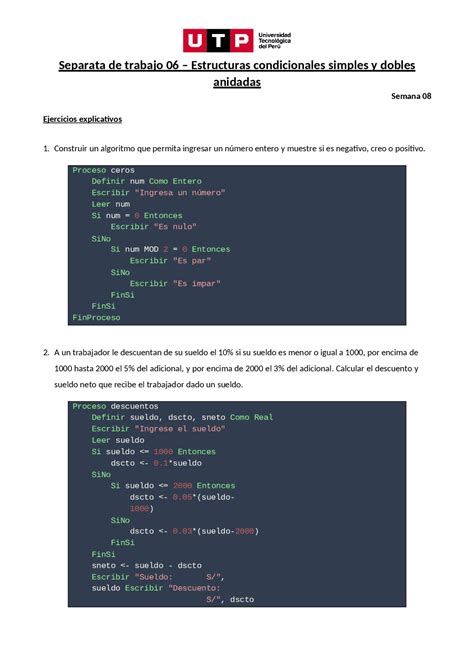 Principios De Algoritmos Ejercicios De Programación Informática Docsity