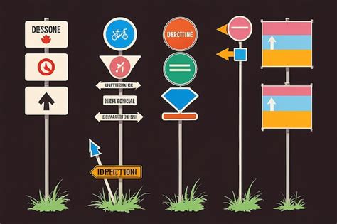 Set Of Directional Sign Vector Design Premium Ai Generated Image