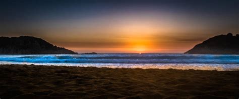 夕阳 西 海 天空 夜晚 海滩 希腊 3440x1440风景壁纸 千叶网