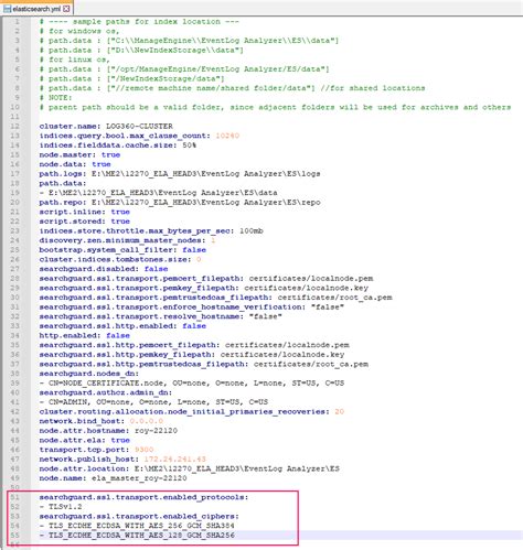 Ssl Tls Settings For Elasticsearch Additional Utilities Eventlog Analyzer