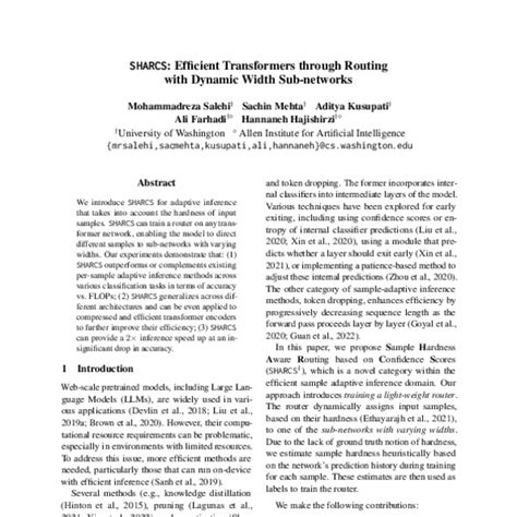 sharcs efficient transformers through routing with dynamic width sub