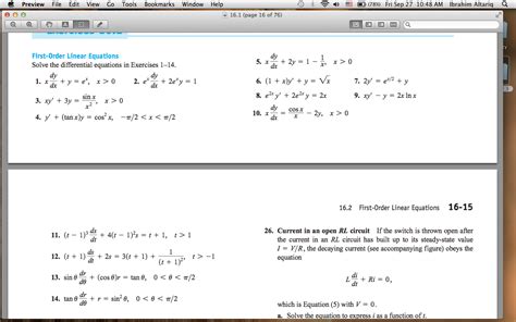 solved first order linear equations solve the differential