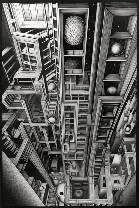 Conceptual Illustration Of Space Stock Illustration Illustration Of Stairs Architecture