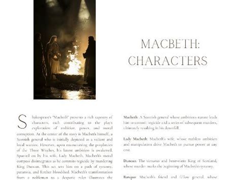 Macbeth Character Analysis Teaching Resources