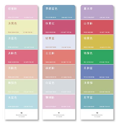 马卡龙色系色卡 Cmyk四色色卡 马卡龙配色方案色卡纸macaron粉嫩少女色系色卡印刷色卡色彩搭配甜品烘焙色卡 天猫
