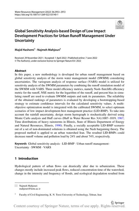 Global Sensitivity Analysis Based Design Of Low Impact Development Practices For Urban Runoff