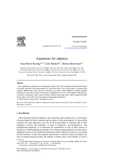 Pdf Arguments For Adjuncts