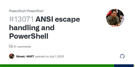 Ansi Escape Handling And Powershell · Issue 13071 · Powershell