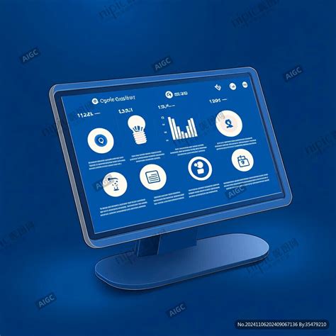 Ai创作图智能终端ui 终端界面设计 平面显示器 蓝色终端界面 显示屏设计 管理终端ui设计 科技类图标 终端界面 屏幕技术电脑显示器 平板电脑平板电脑界面 终端ui设计 平板ui 扁平化电脑