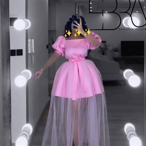 خرید و قیمت لباس مجلسی عروسکی جنس ساتن امریکایی و تور قد 80 قابل تغییر