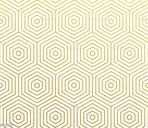 골든 기하학적 선형 패턴 배경입니다 벌집 패턴의 벡터 추상 원활한 골드 반짝이 육각 모자이크 0명에 대한 스톡 벡터 아트 및
