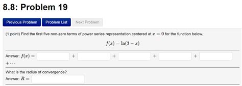 Solved Find The First Five Non Zero Terms Of Power Series