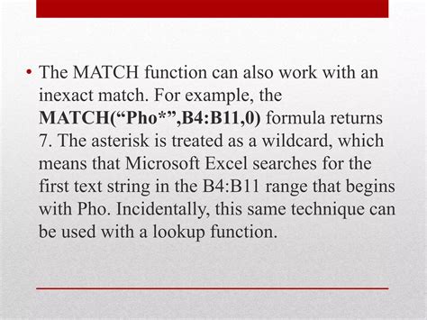 Ms Excel Match Function Pptx