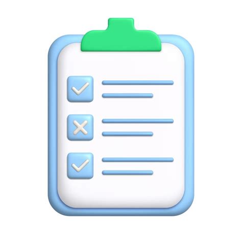 Premium Vector 3d Icon Sheet Of Paper On Clipboard Todo List With