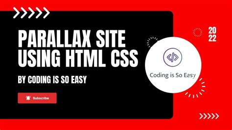 parallex website using html css coding is so easy youtube