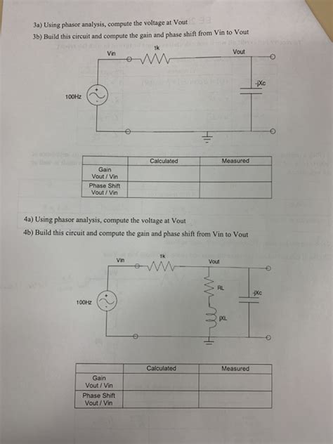 Solved 3a Using Phasor Analysis Compute The Voltage At