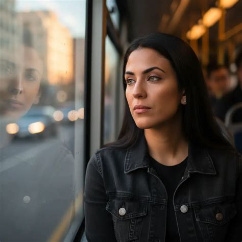 Candid Urban Bus Window Portrait Template Meu Promptbox