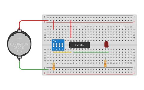 Circuit Design Compuerta Not Tinkercad