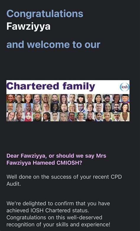 Fawziyya Hameed Cmiosh Csp®asp®idiposh On Linkedin Iosh Cmiosh Qhse Hse Bscidip Csp